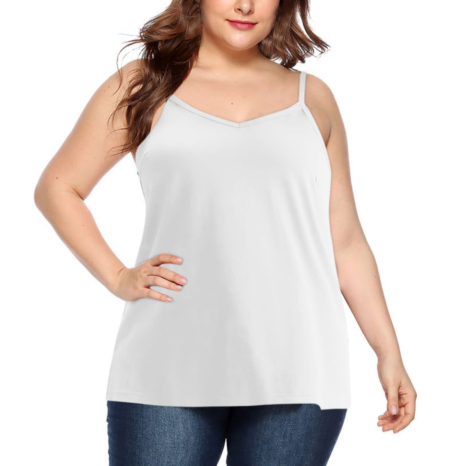 Jjayotai Plus Size Cami Tank for Women, Womens Tank Tops Clearance, V ...