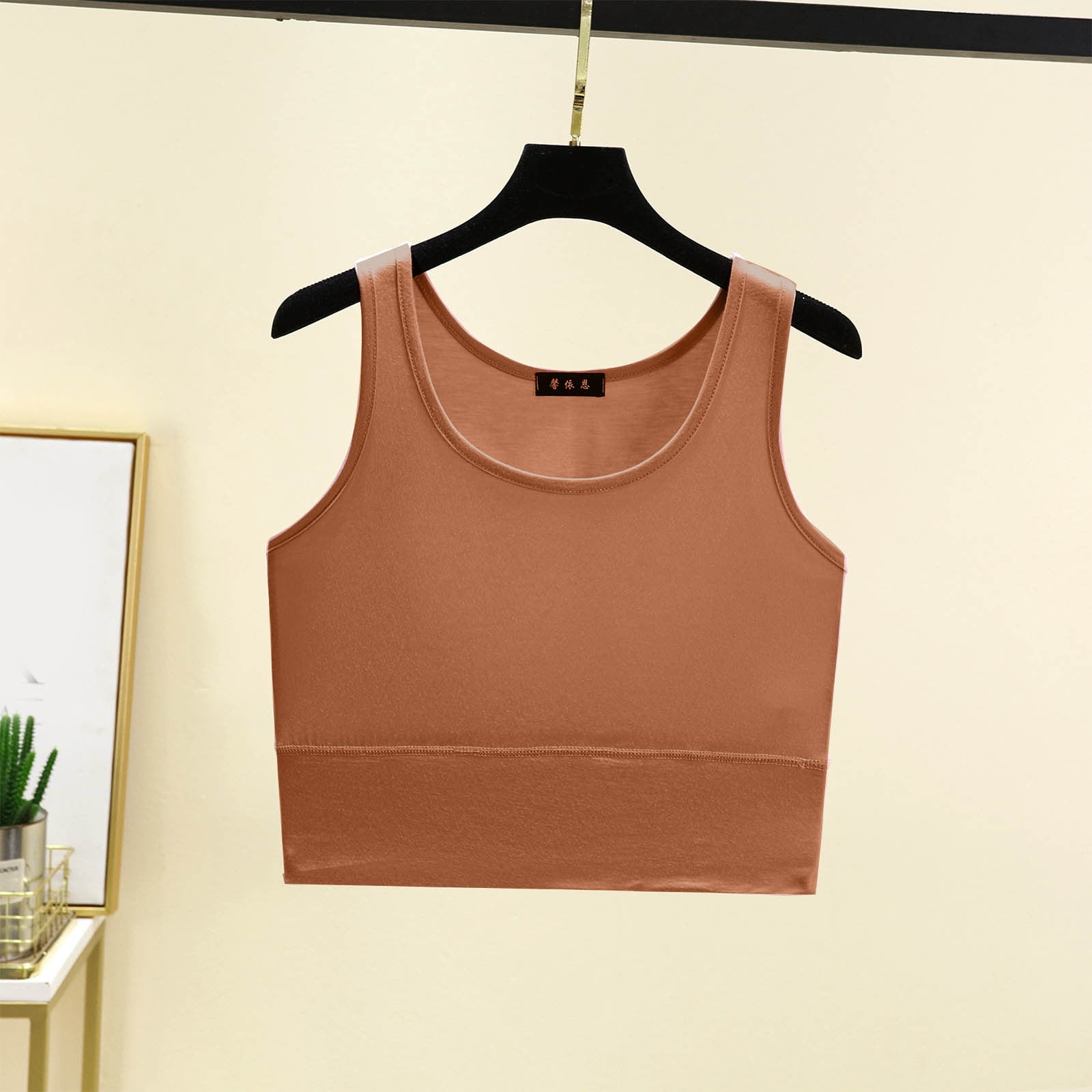 Jjayotai Women's Basic Sleeveless Crop Top Shirt, Scoop Neck Casual Summer Clothes, Clearance ...