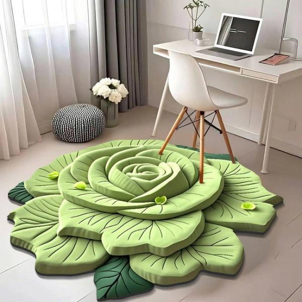 Jkapagzy Floral Plush & Diatomaceous Earth Floor Mat, 3D Flower Rugs ...