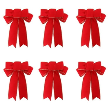 4 Pack Red Wreath Bows for Christmas Outdoor Decorations, Striped ...