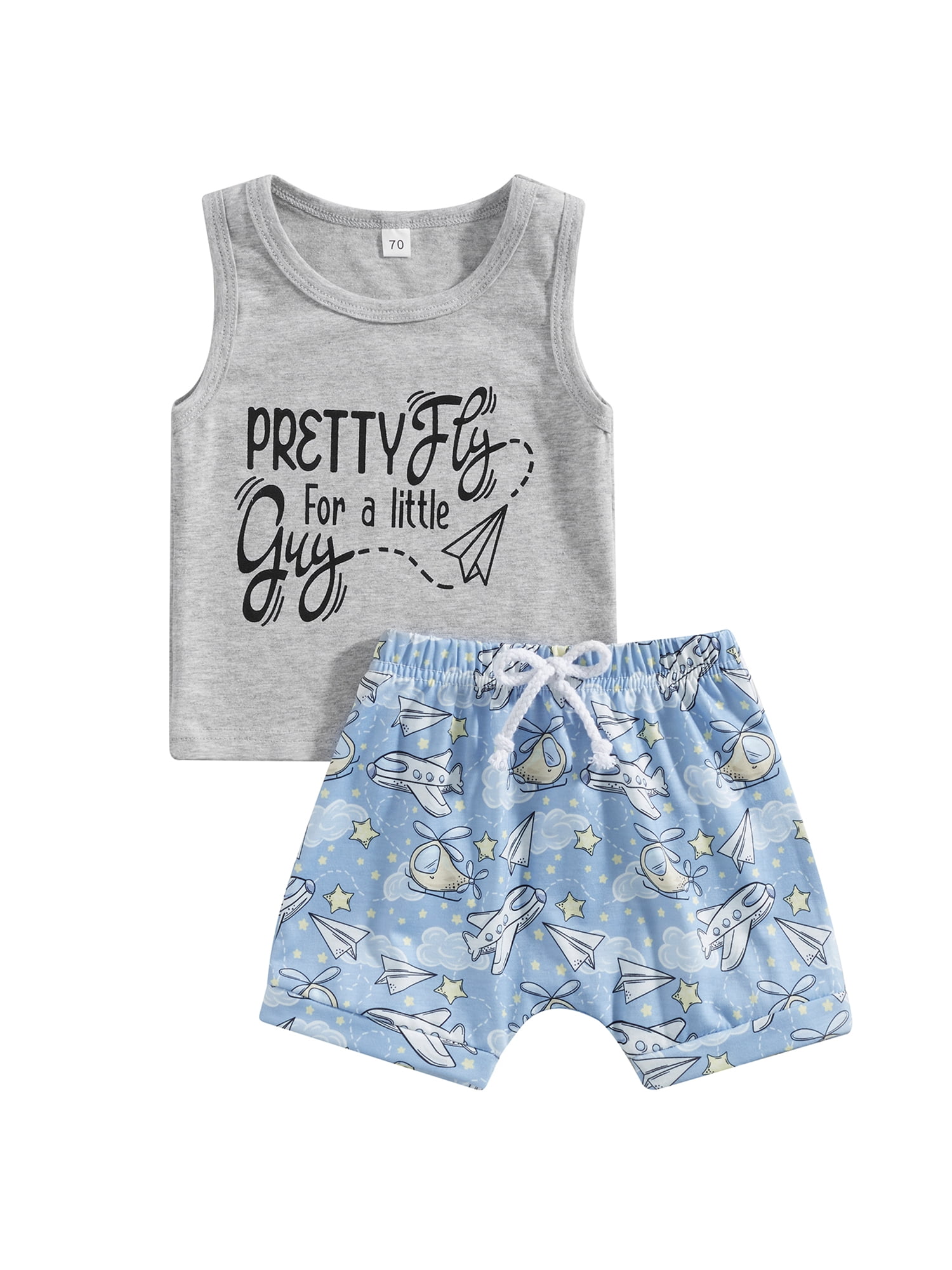 Jkerther 2Pcs Baby Boy Summer Clothes Infant Toddler Beach Outfits Sleeveless Tank Tops Shorts ...