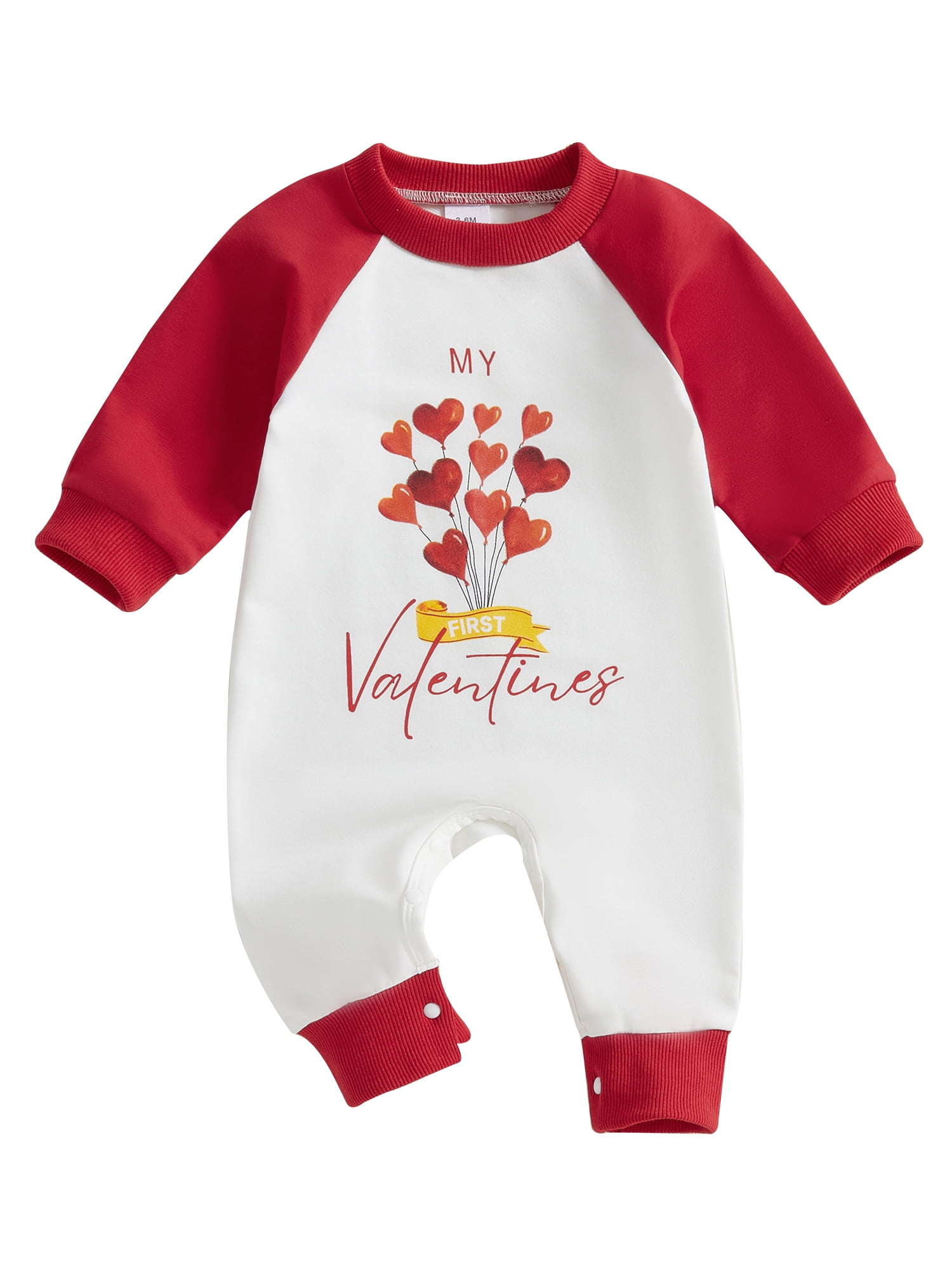 Jkerther Baby Girl Boy My 1st Valentines Day Outfit Heart Letter One Piece Romper Jumpsuit 0 ...
