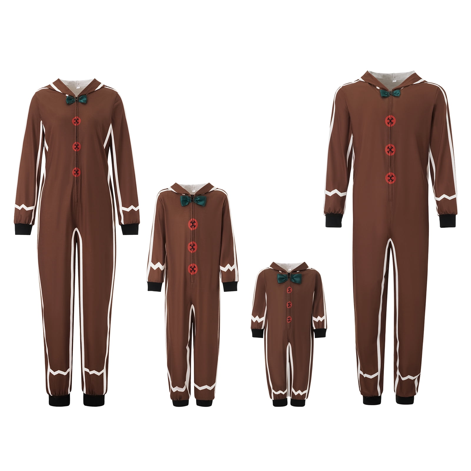 Jkerther Family Matching Gingerbread Man Costume Long Sleeve Hooded ...