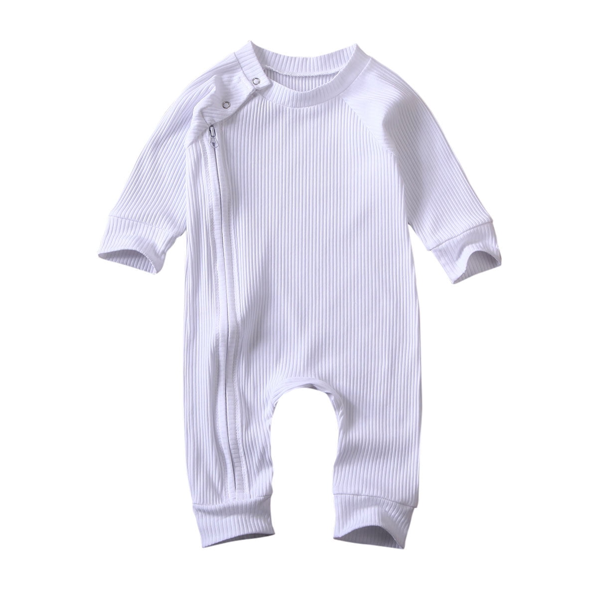 Jkerther Newborn Baby Boy Girl Romper Clothes Infant Solid Ribbed ...