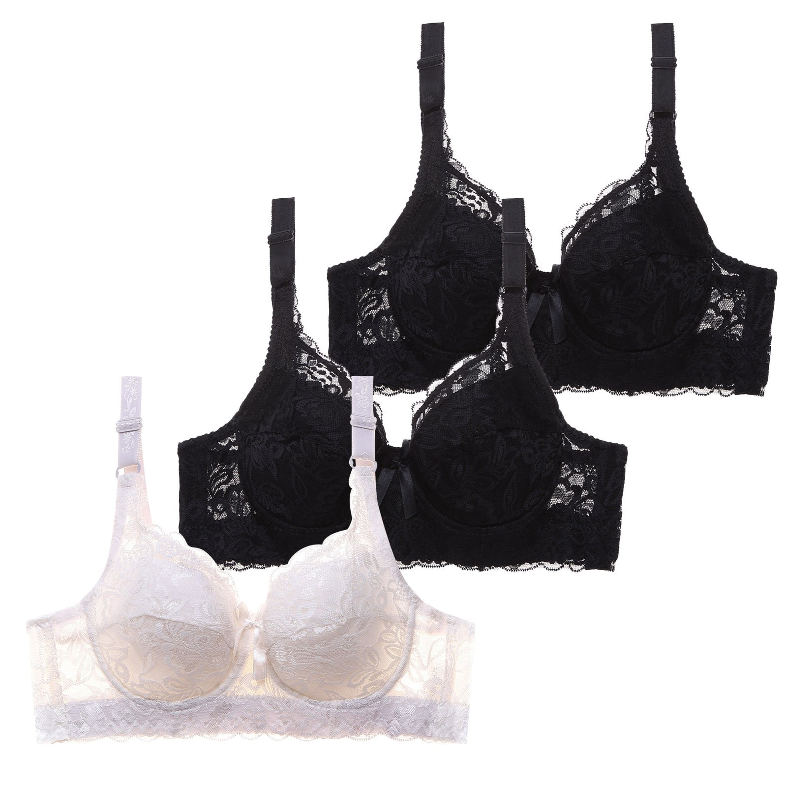 Jkety Sports Bras for Women Large Bust Women's Double Support Wireless ...