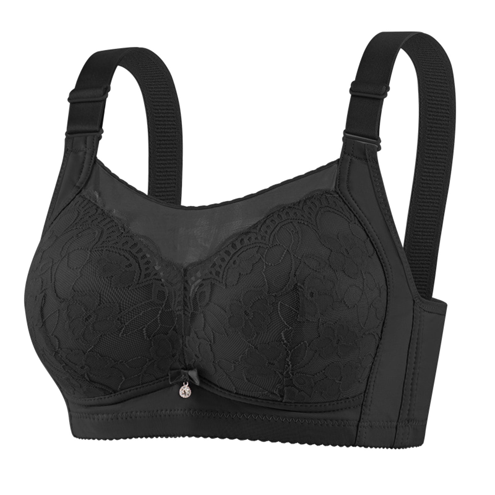 Jkety Women Wireless Comfortable Push Up Bra Scalloped Seamless Full ...