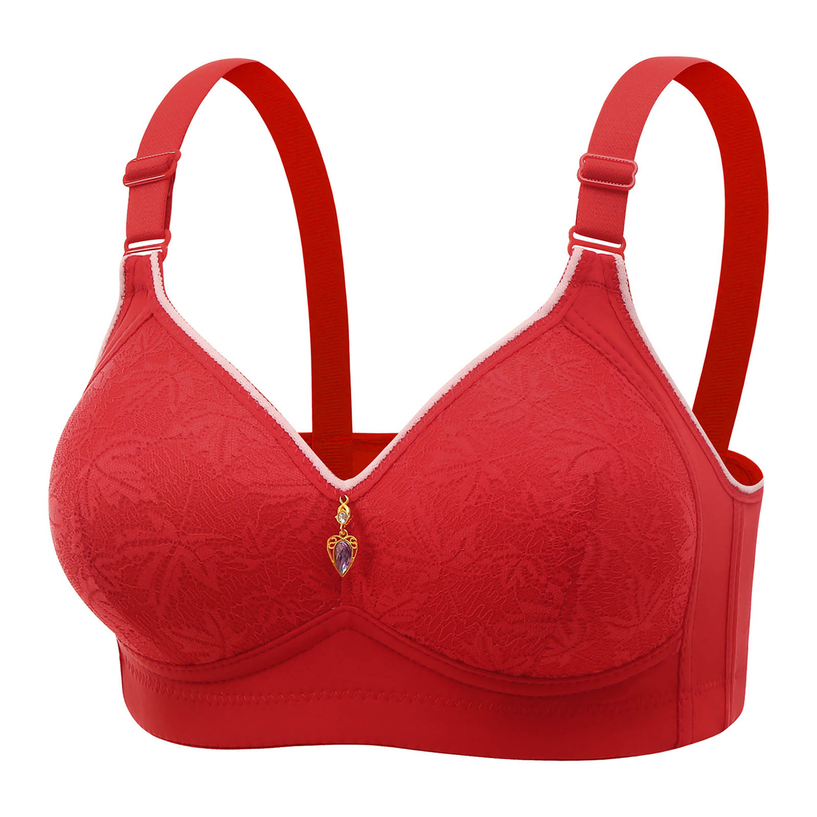 Jkety Women's Minimizer Bras Women's Double Support Wireless, Lace Bra ...