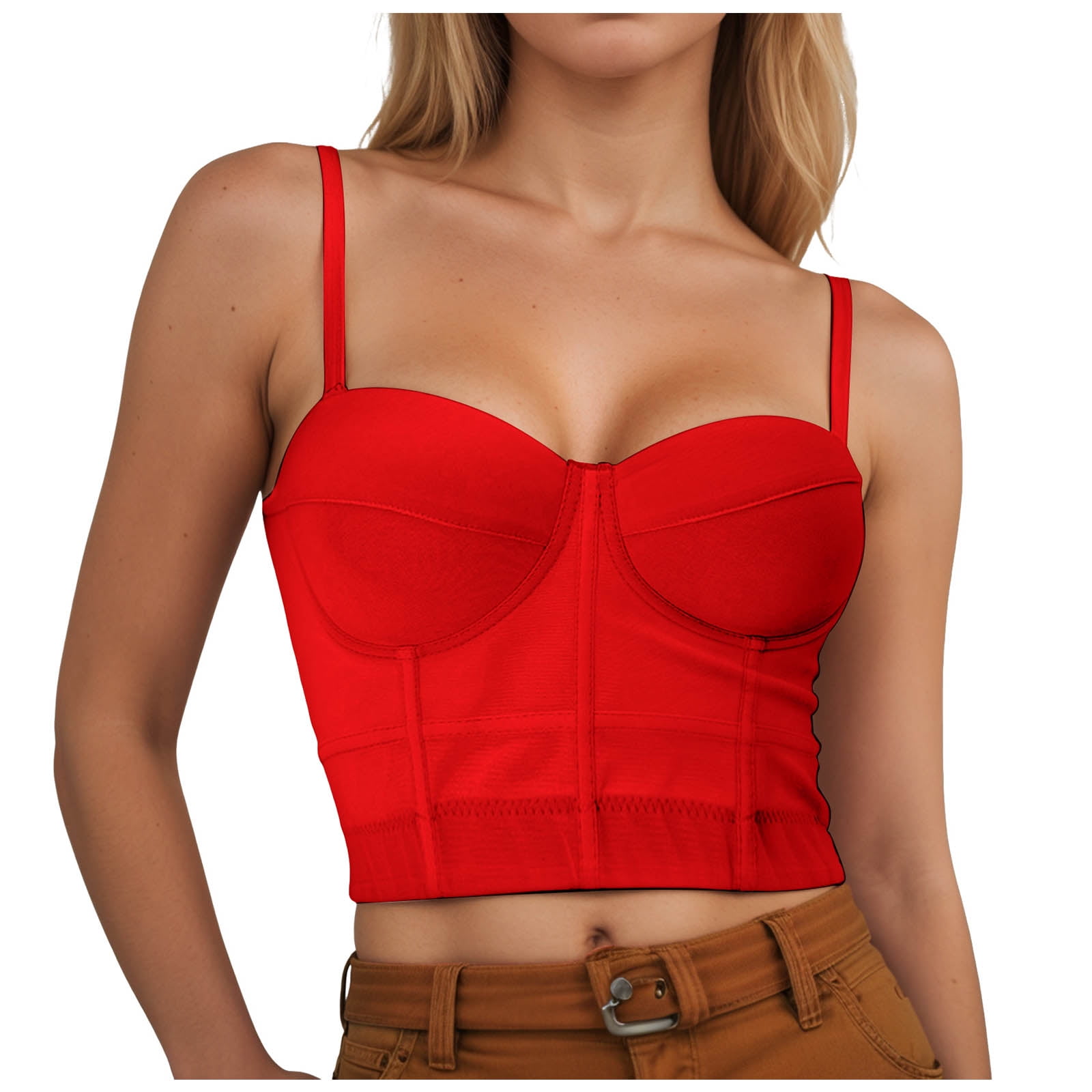 Jkety Women's Motive Cotton Lightly Lined Bralette Front Closure Bras Red,42D - Walmart.com