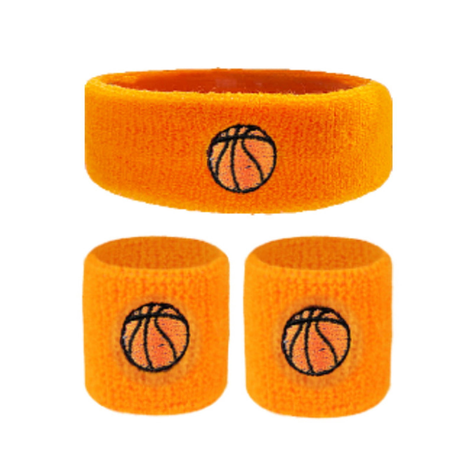 Jkung 1 Set Kids Sports Headband Wristband Ball Embroidery Stretch ...