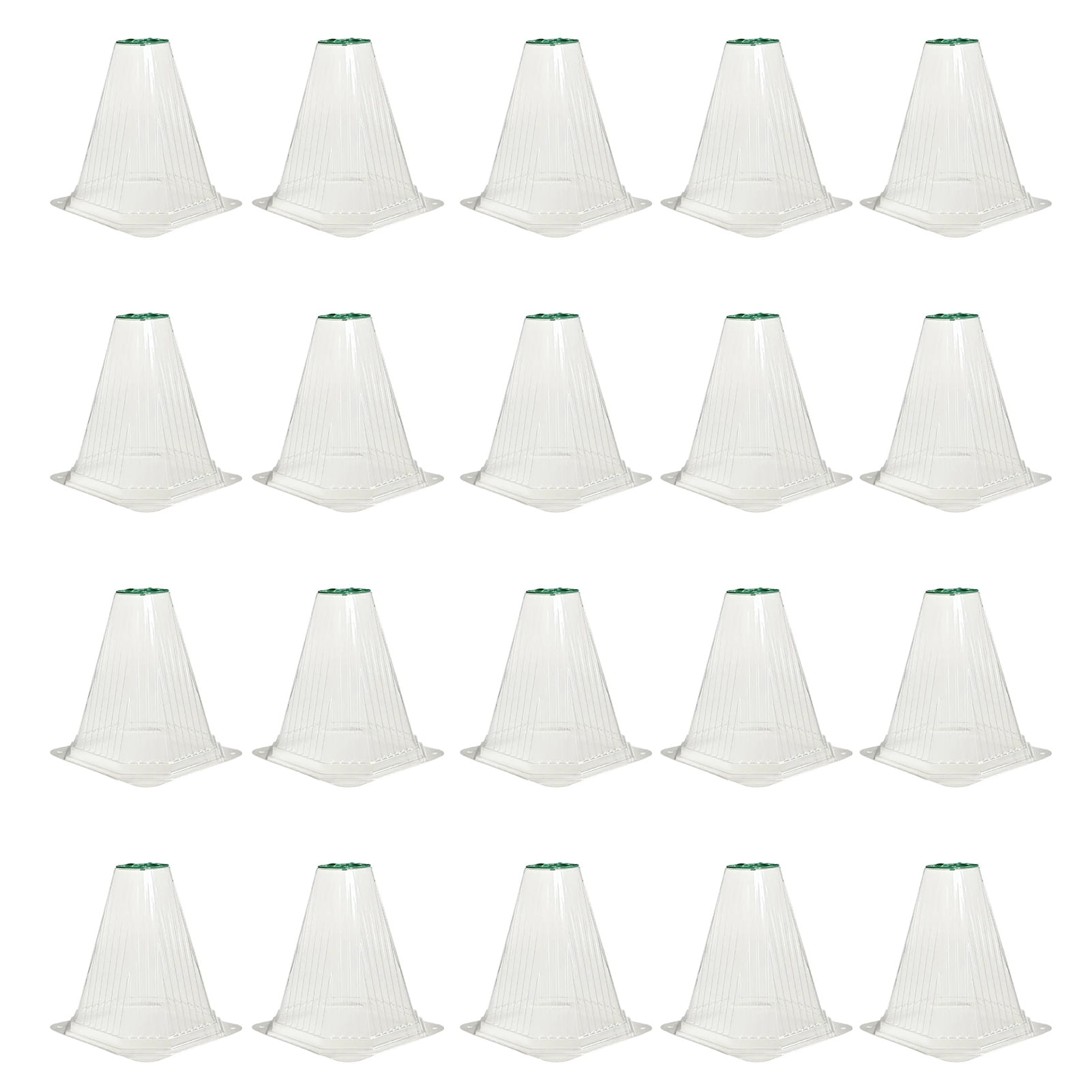 Jkung 10/20 Pcs Garden Cloche Clear Mini Greenhouse with Rotatable Vent ...