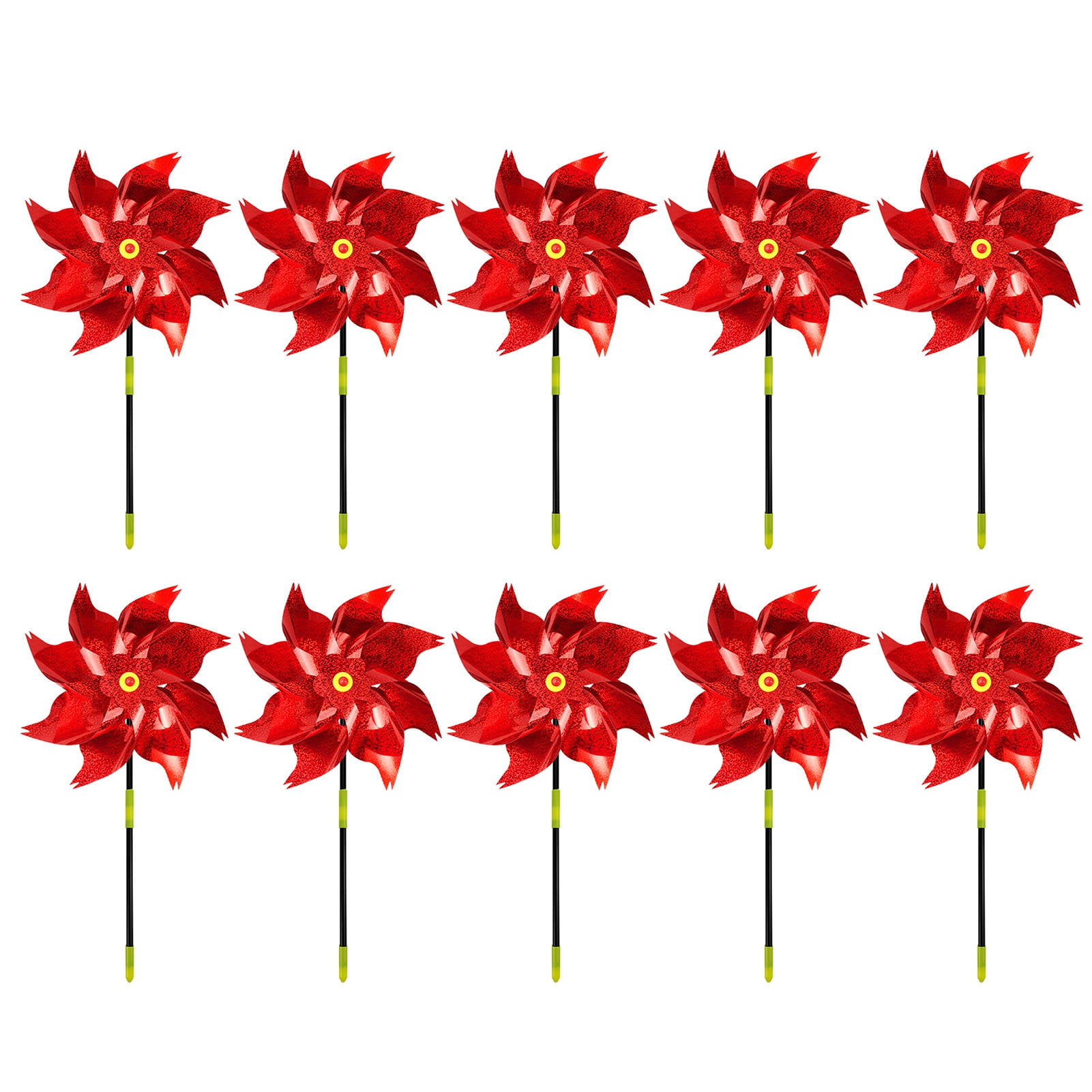 Jkung 10 Pcs Garden Pinwheel Bird Deterrent 20.5" Tall Outside ...