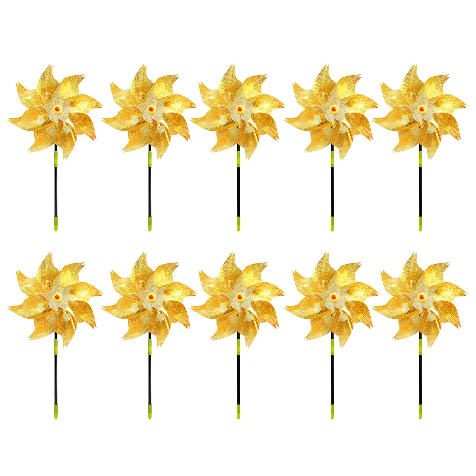 Jkung 10 Pcs Garden Pinwheel Bird Deterrent 20.5" Tall Outside ...