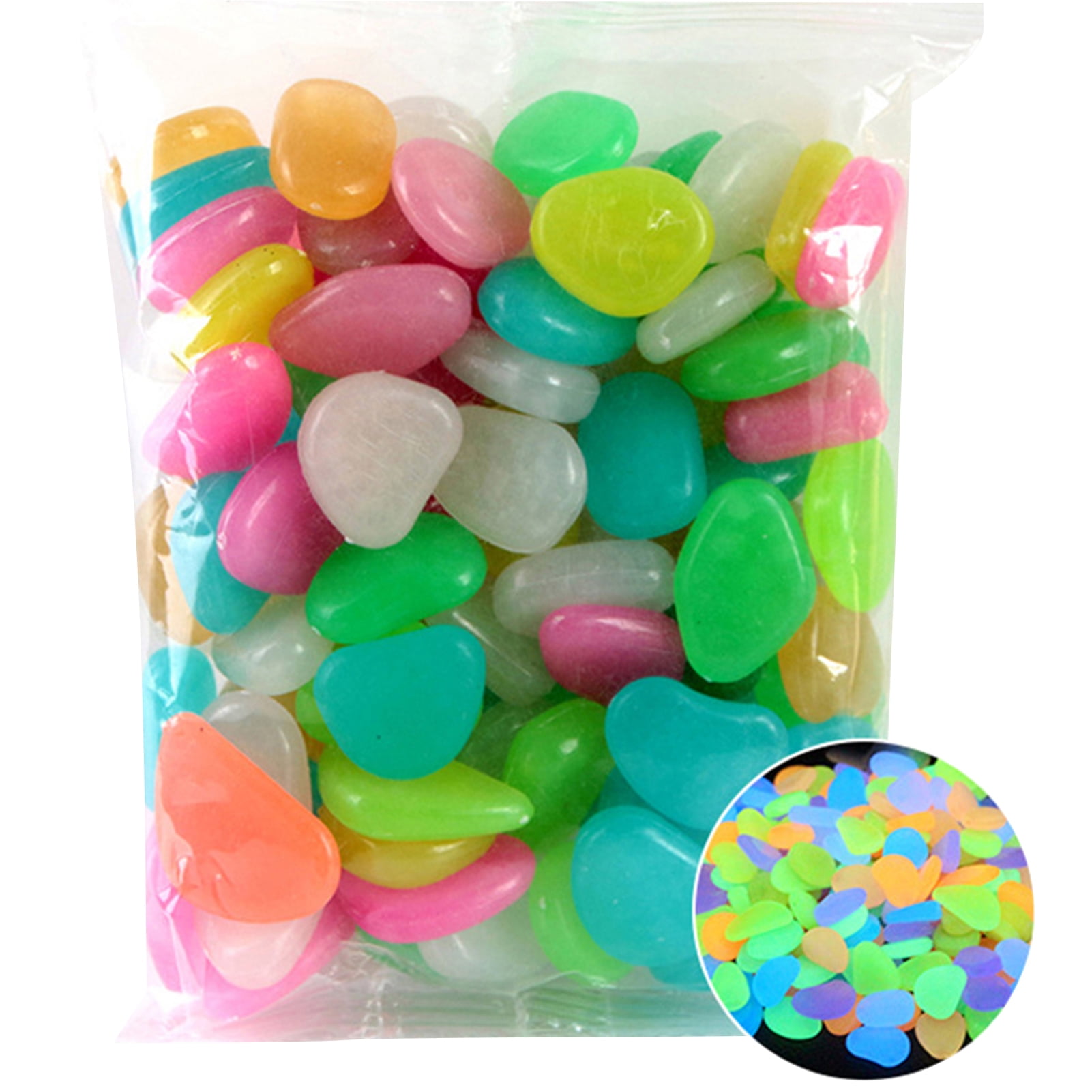 Jkung 100Pcs Aquarium Stones Luminous Multifunctional Resin Realistic ...