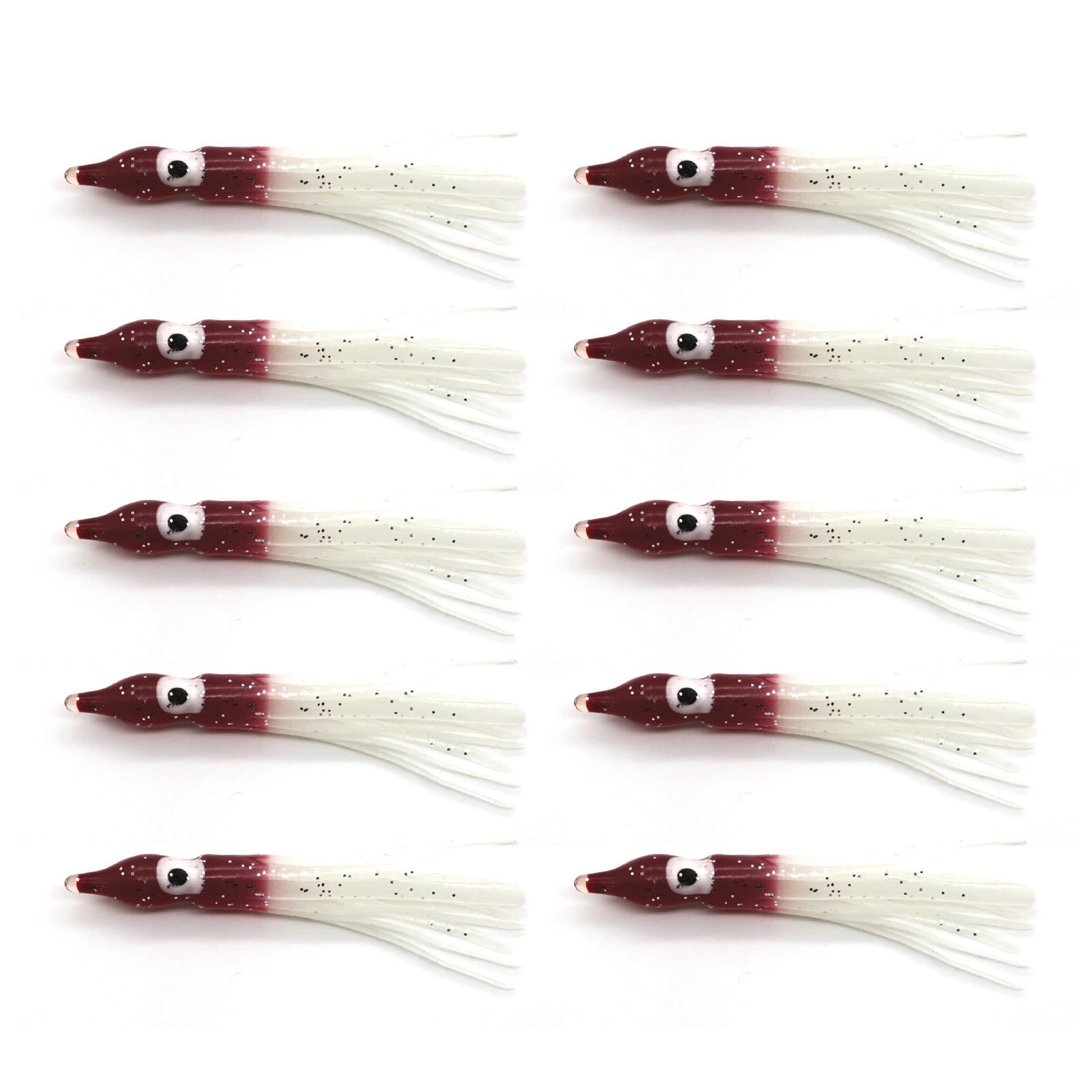 Jkung 10Pcs 9CM/2G Soft Squid Skirt Bait Luminous Realistic Silicone ...