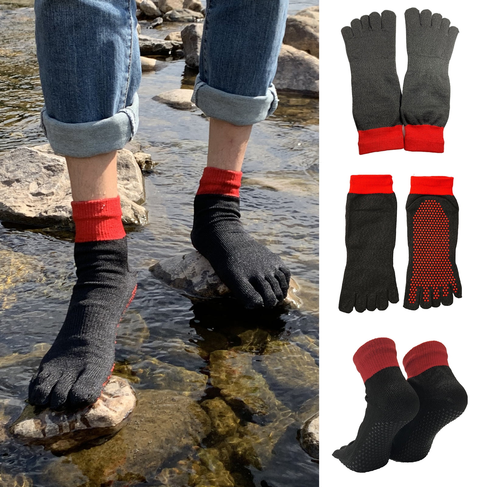 Jkung 2 Pairs Barefoot Grounding Socks Outdoor Beach Camping Hiking ...