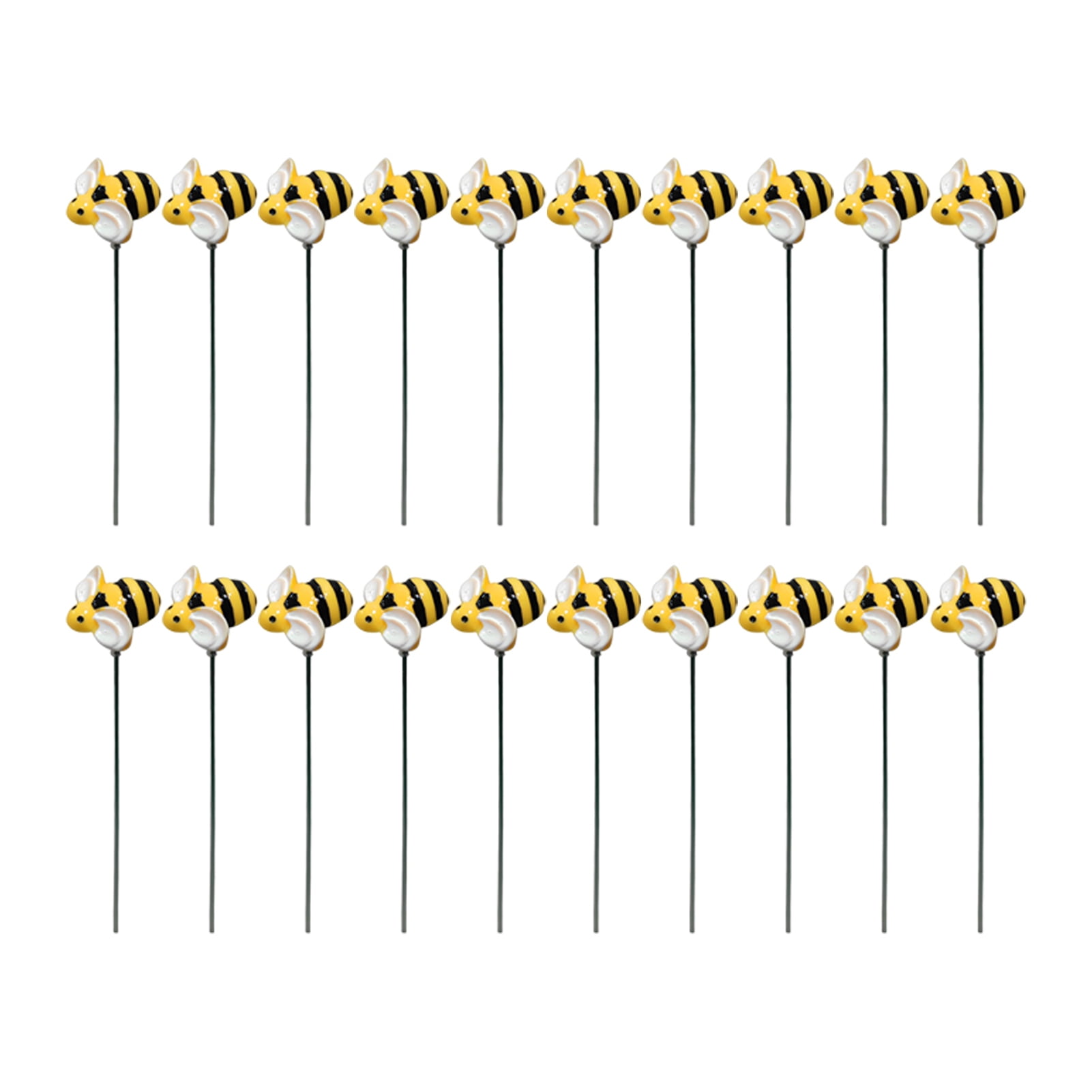 Jkung 20 Pcs Garden Bee Decorations Vibrant Striped Fake Bees for ...