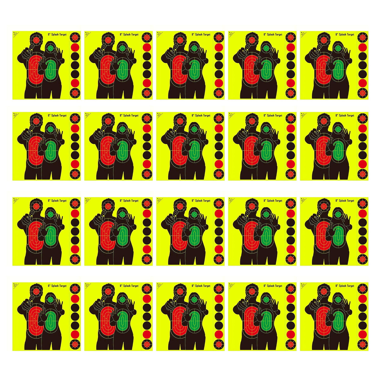 Jkung 20 Sheets 8-Inch Target Paper Self-Adhesive Highly Visible Indoor ...