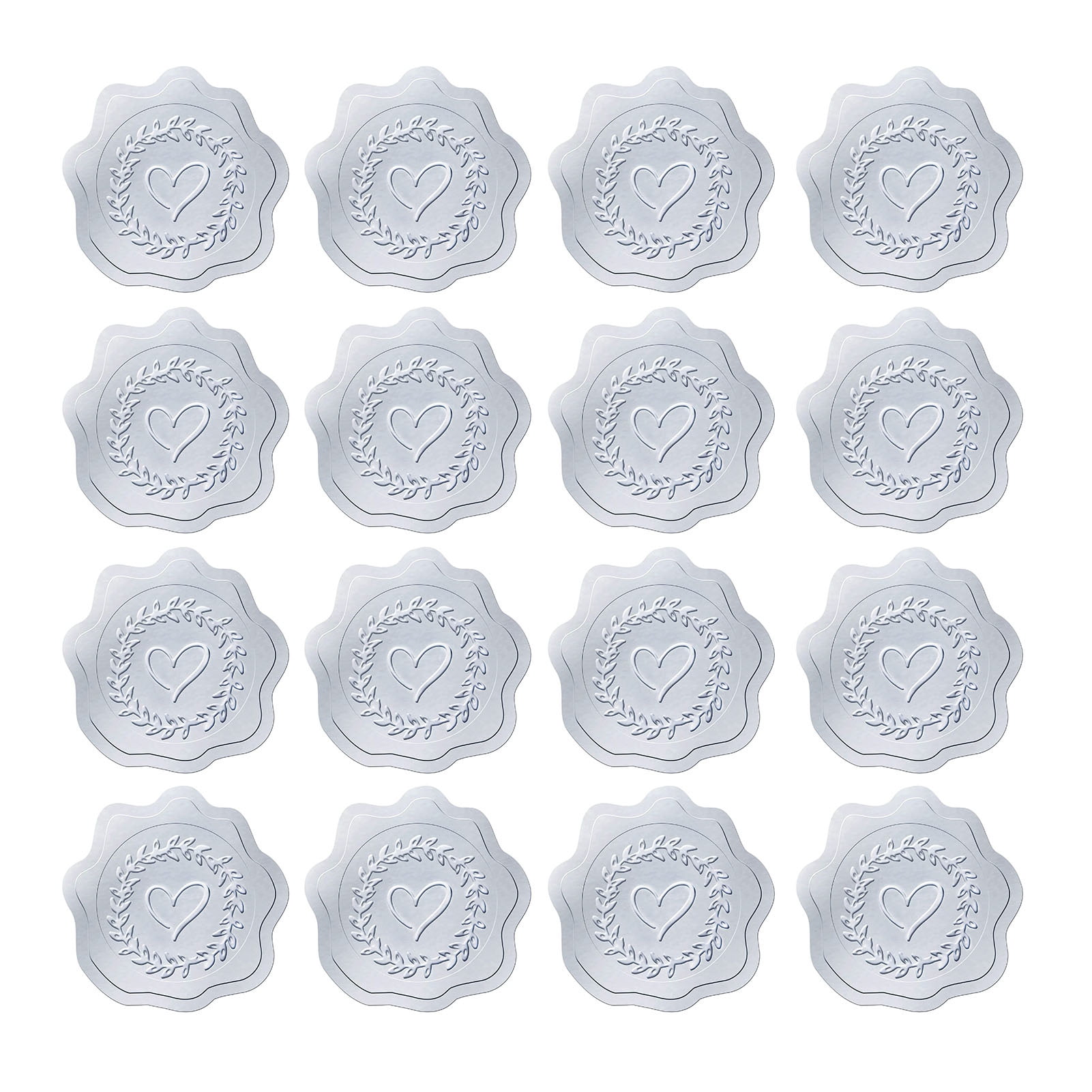 Jkung 250Pcs Seal Stickers Sparkling Relief Design Elegant Metal Face ...