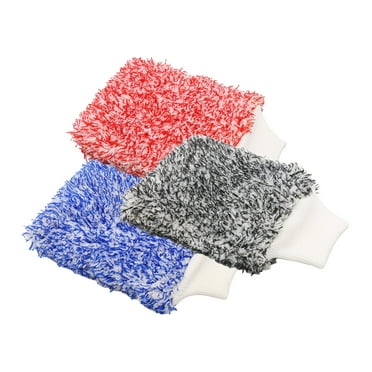 4pcs Premium Chenille Microfiber Car Wash Mitts 9.8" x 7.9" Scratch ...