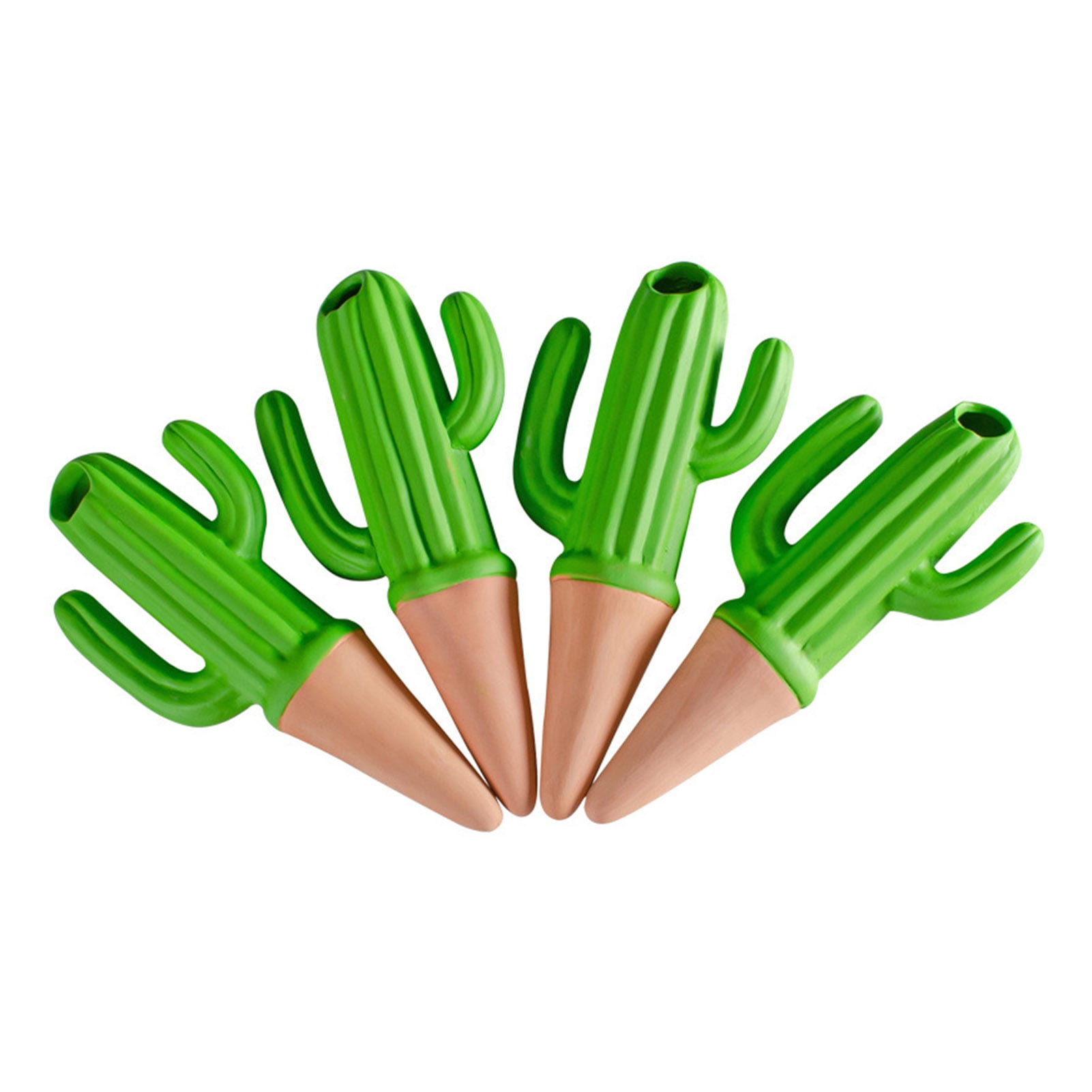 Jkung 4 Pcs Cactus Shape Watering Spikes Terracotta Clay Plant Self ...