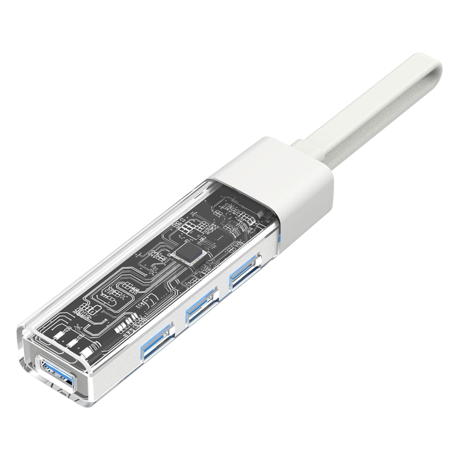 Jkung 4-in-1 Hub Docking Station Transparent Shell Design 4 Ports ...