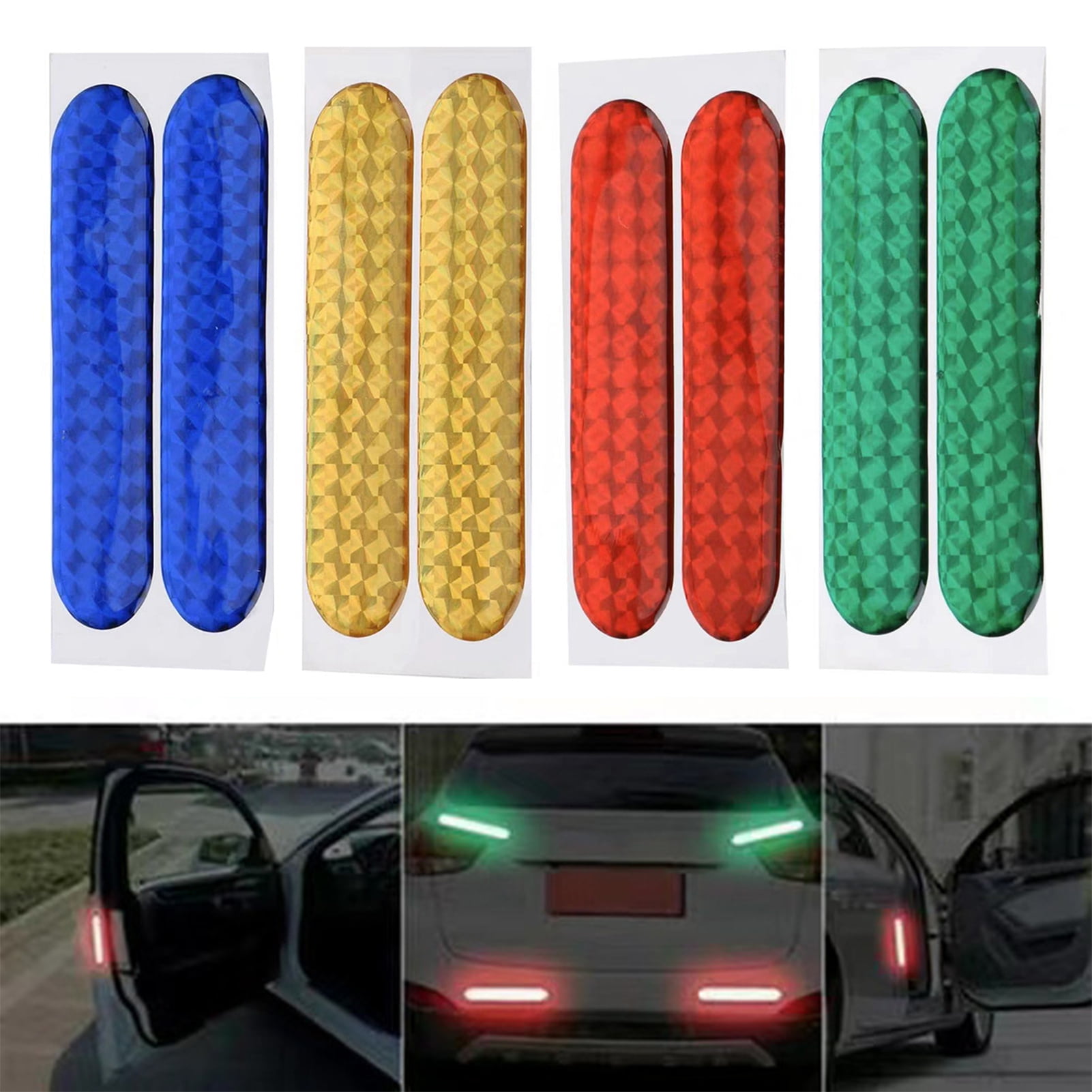 Jkung 4Pcs/Set Car Reflective Sticker 3D Epoxy Self-adhesive Weather ...