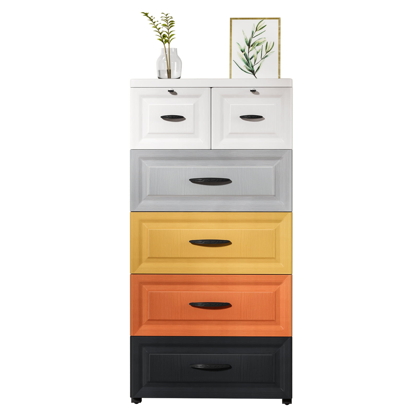 Jkung 5-Tiers Plastic Storage Bins, Cube Storage Organizer, Stackable ...