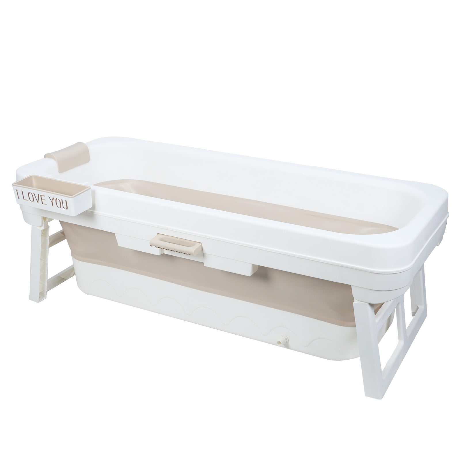 Jkung 59" Large Foldable Bathtub for Adults, Freestanding Collapsible ...