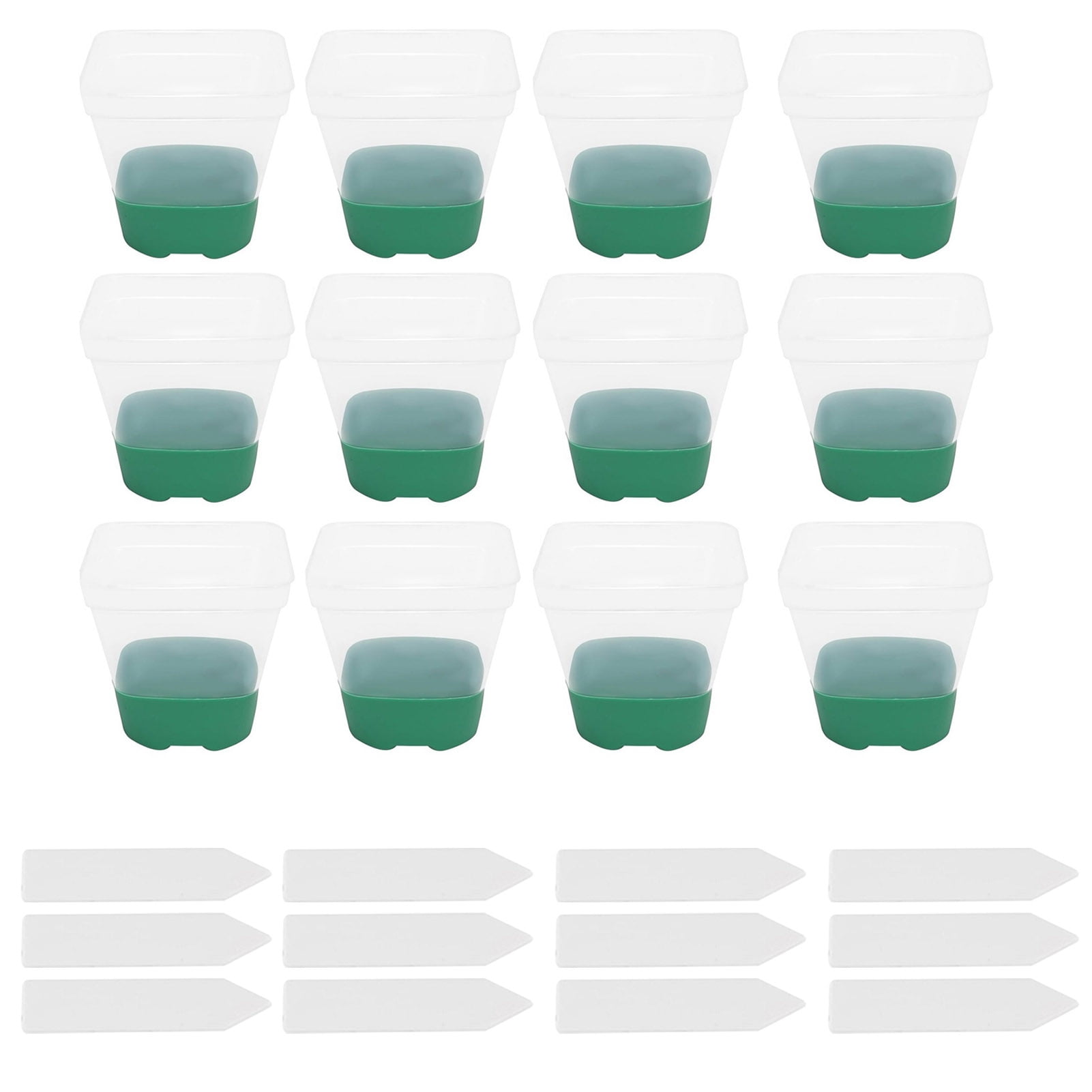 Jkung 6/12Pcs Silicone Nursery Pot Clear Square Plant Pots with ...