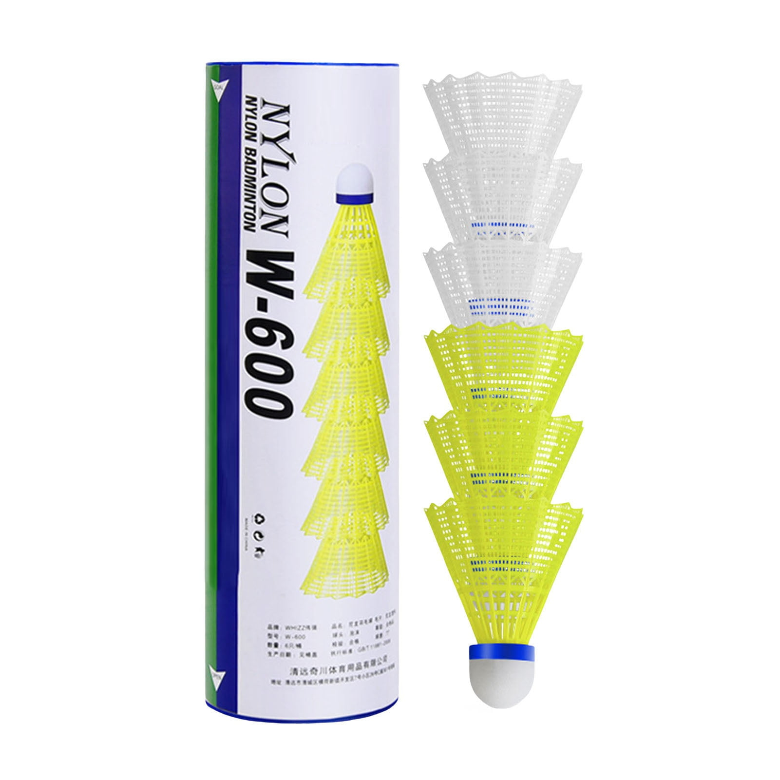 Jkung 6 Pack Nylon Badminton Shuttlecocks Birdies Nylon Feather ...