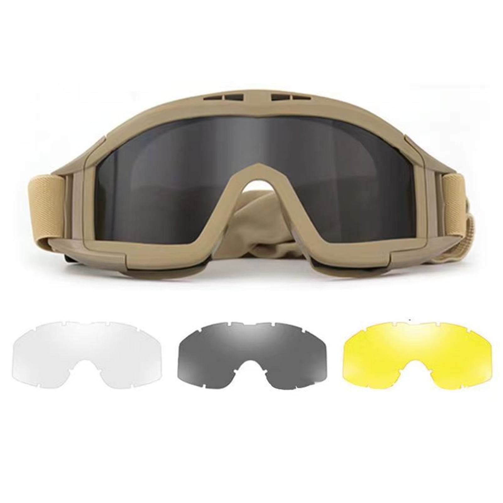 Jkung Airsoft Goggles Desert Locust Goggles Anti Fog Safety Glasses ...