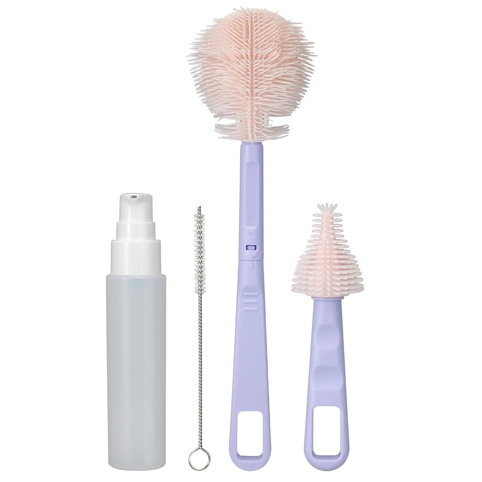 Jkung Baby Bottle Brush Set with Straw Cleaner, 360 Degree Scrubber for ...