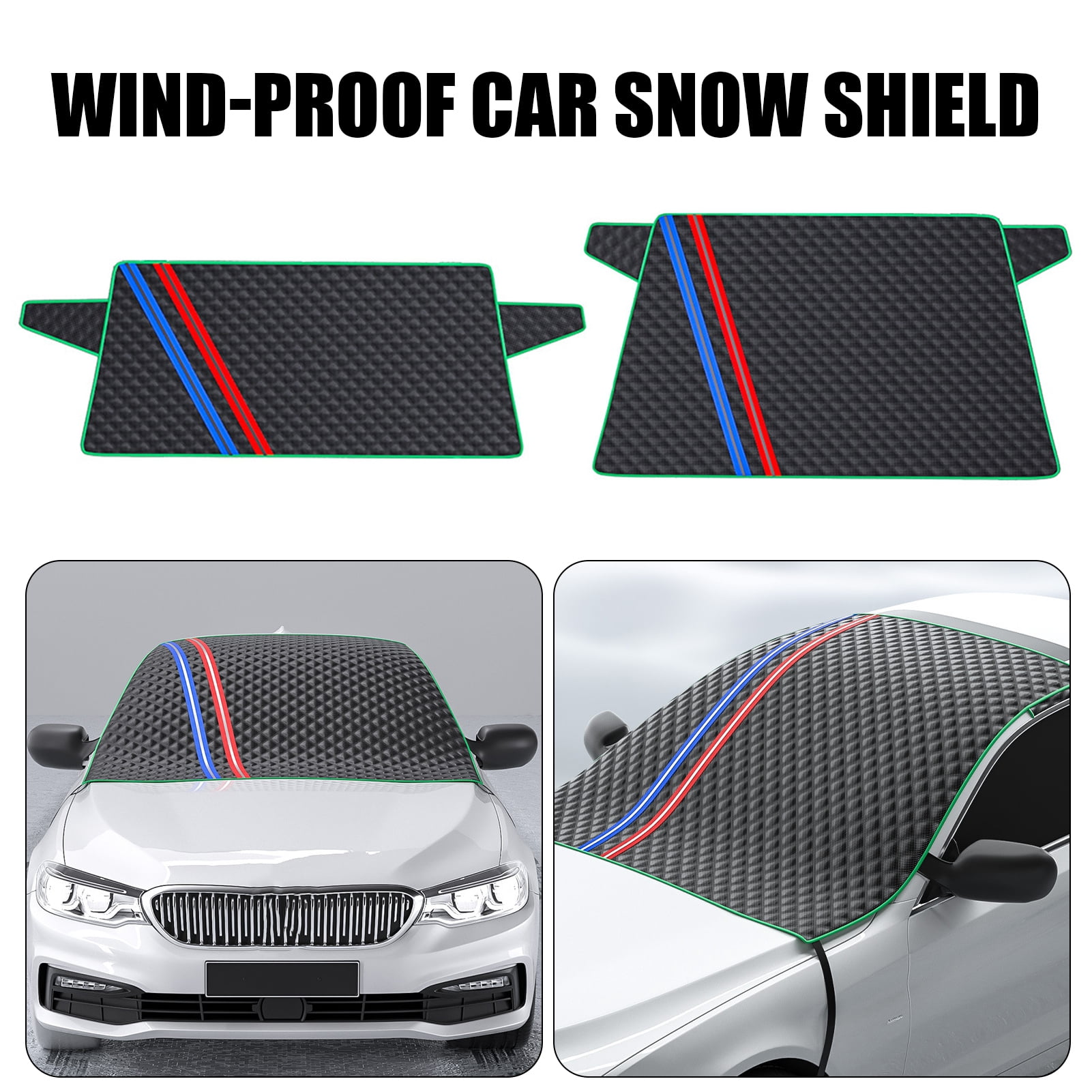 Jkung Car Windshield Snow Cover with Reflective Strip Universal Easy to ...