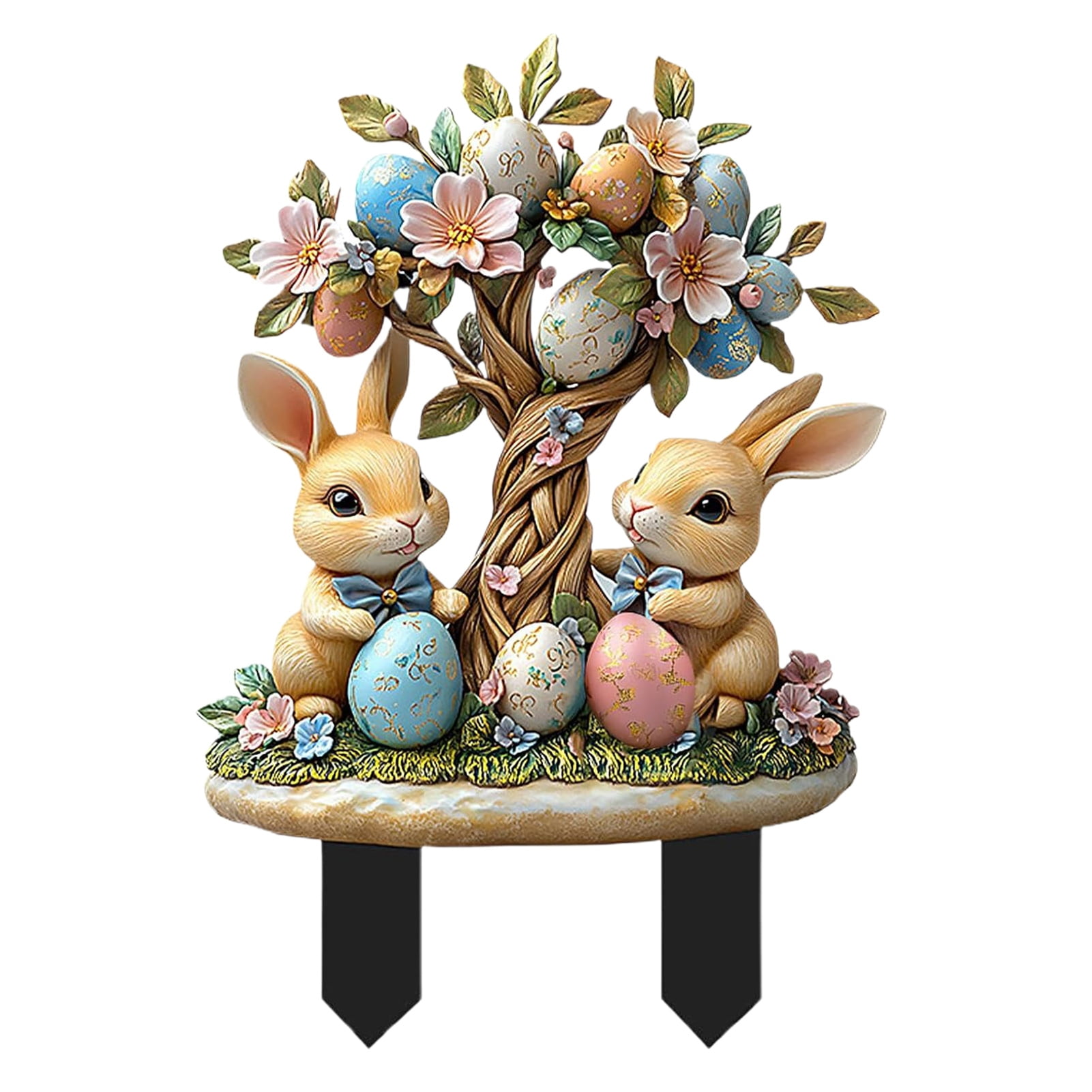 Jkung Easter Garden Stake 2D Acrylic Bunny Yard Decor Stake Cartoon ...