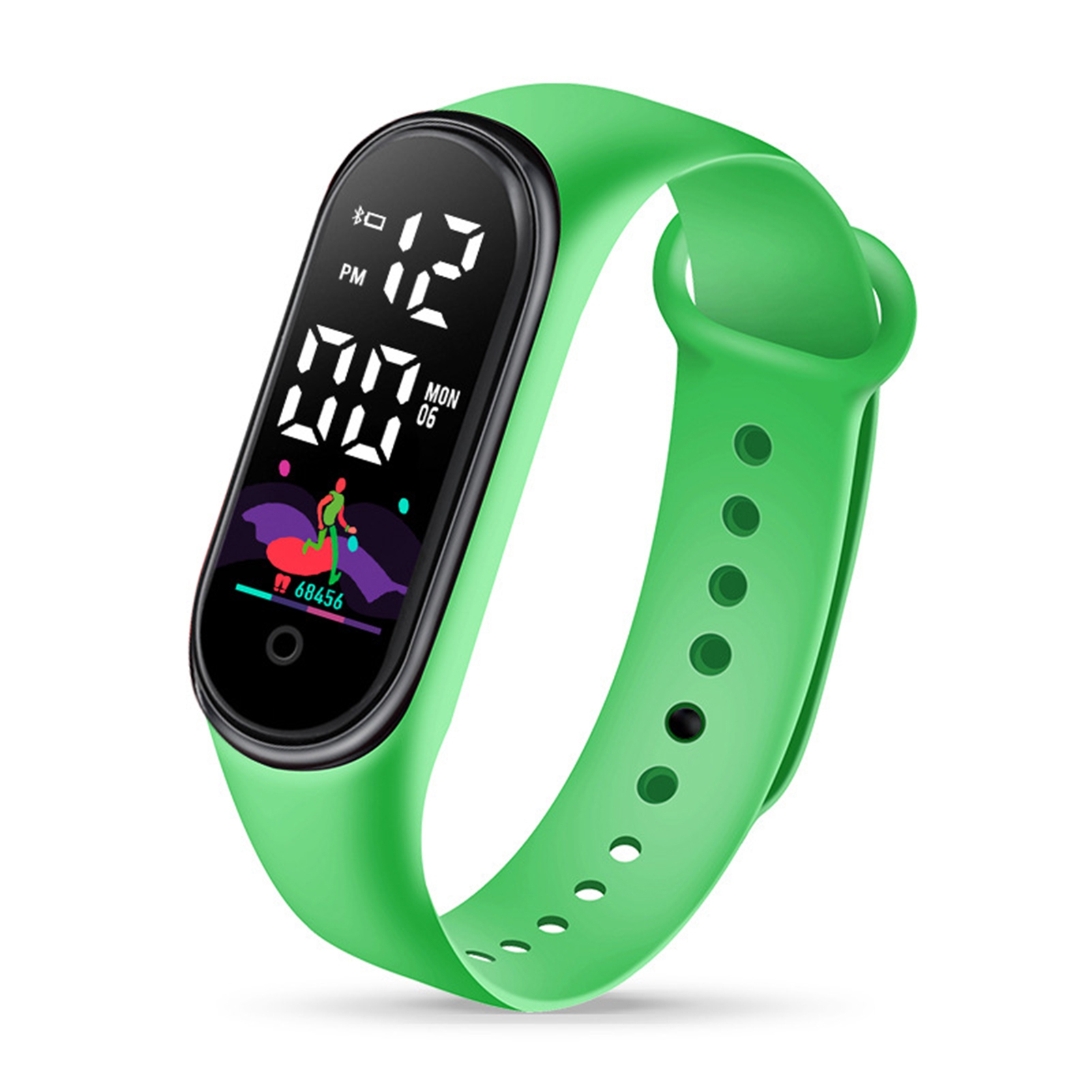 Jkung Fashion Sports Bracelet-LED Display, Rounded Dial, Adjustable ...