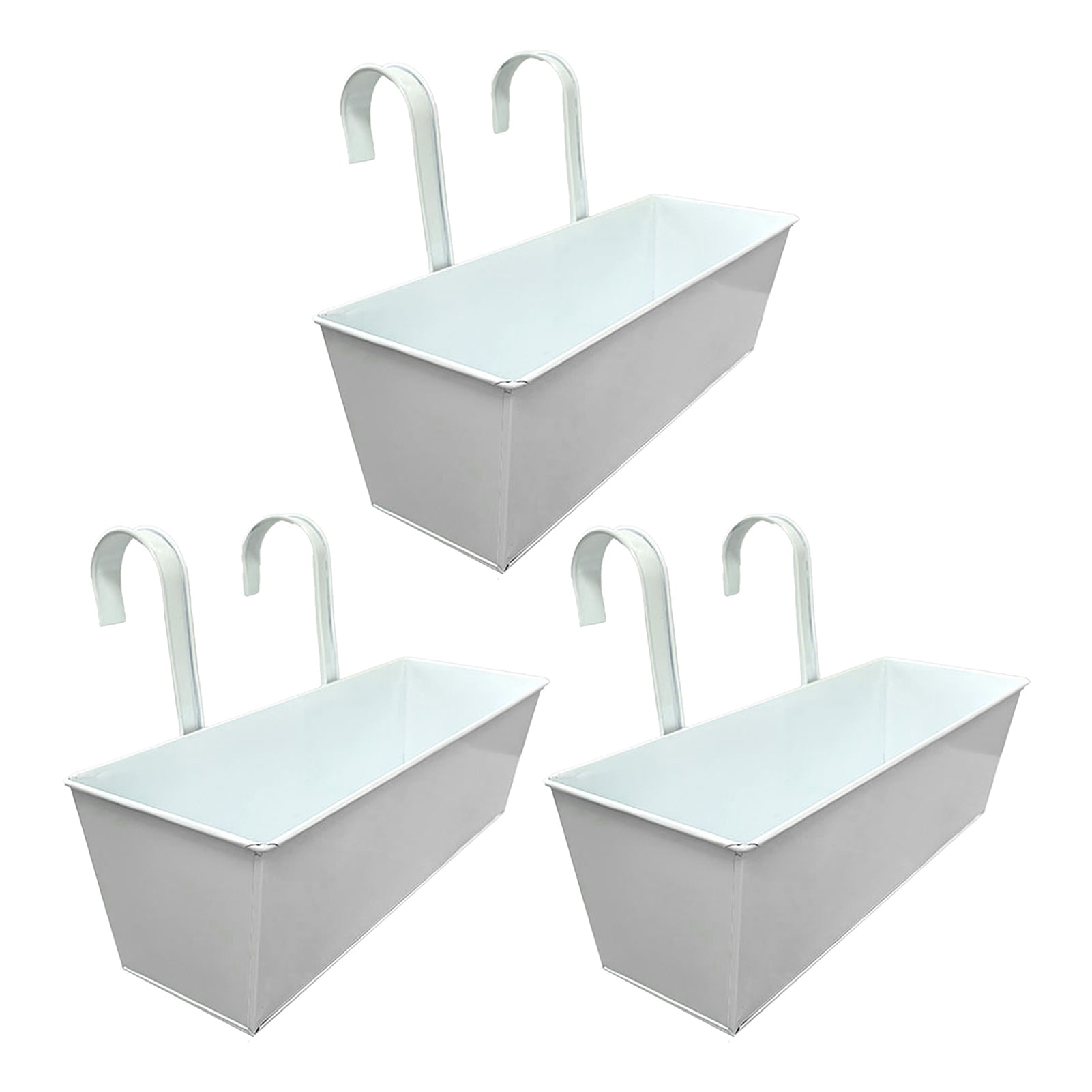 Jkung Hanging Flower Pot Rectangular Railing Planter with Drainage Hole ...