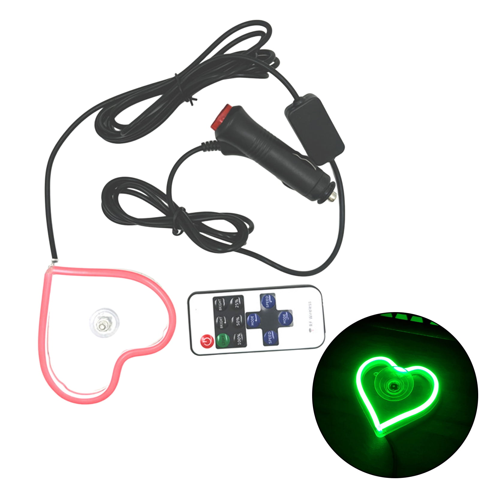 Jkung Heart-Shaped LED Neon Light Strobe Flash Modes Super Bright ...