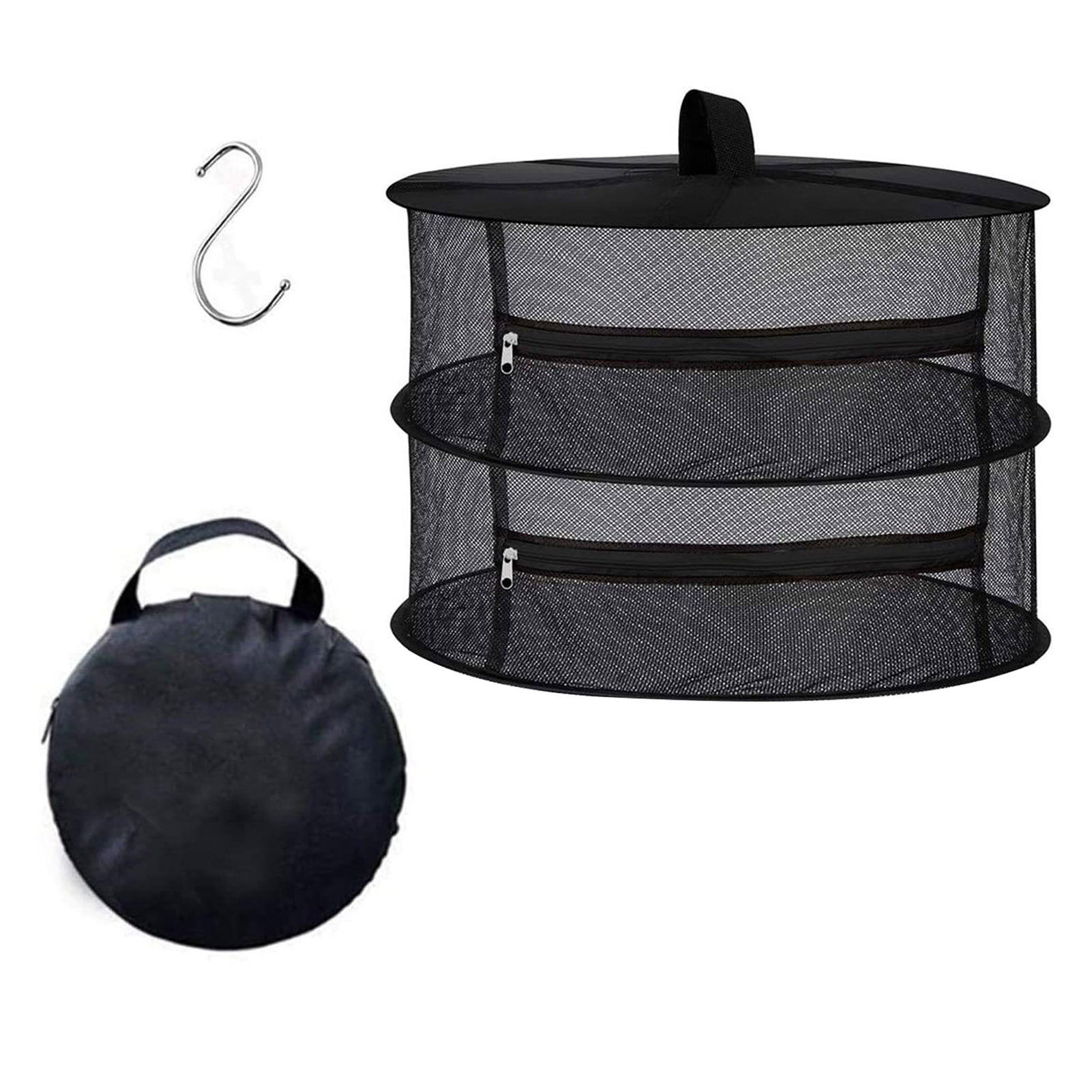 Jkung Herb Drying Rack 4 Tier Drying Cage with S-shaped Hook Folding ...