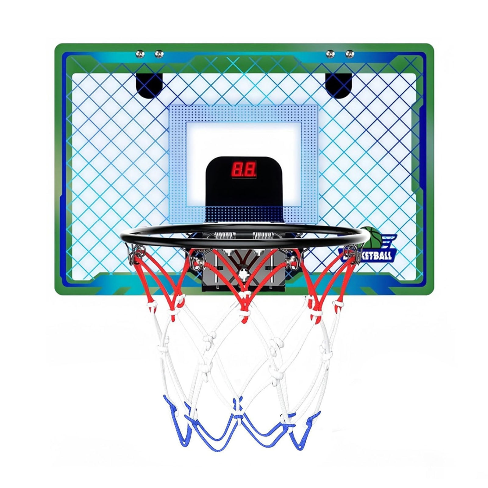 Jkung Indoor Basketball Hoop Mini Hoop with LED Light Wall Mounted Door ...
