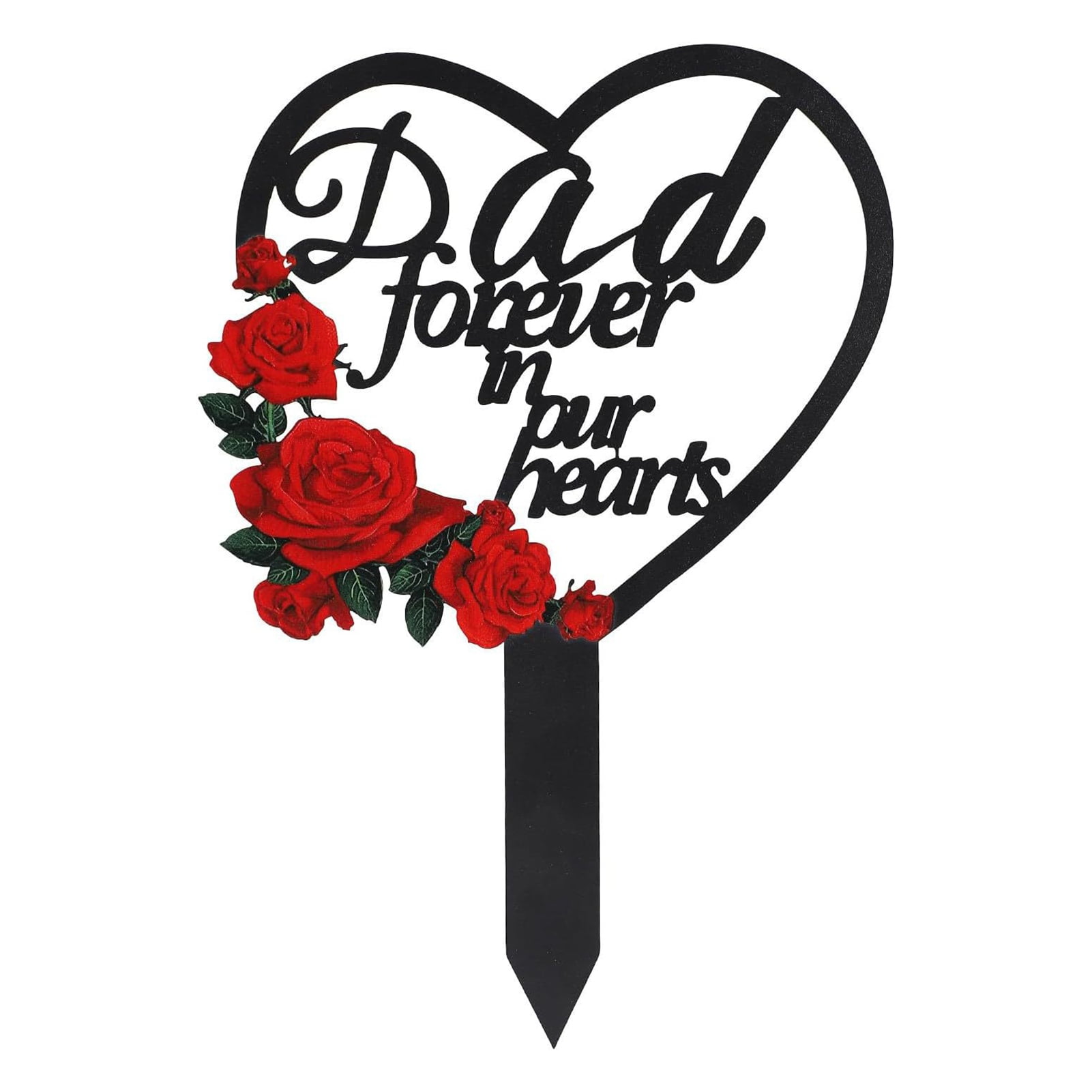 Jkung Memorial Garden Markers Heart Memorial Plaque Stake Sharp Tip ...