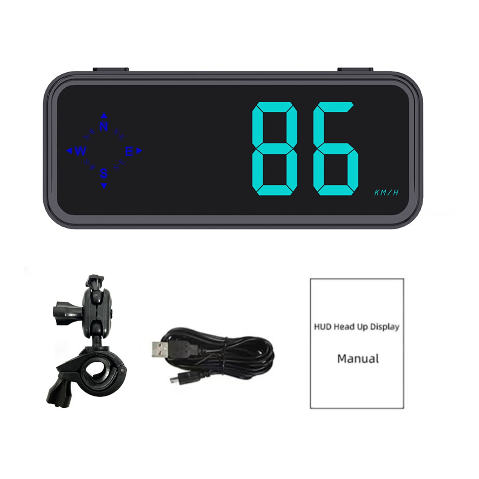 Jkung Mini LED Digital Speedometer GPS Car HUD Head Up Display MPH/KMH ...