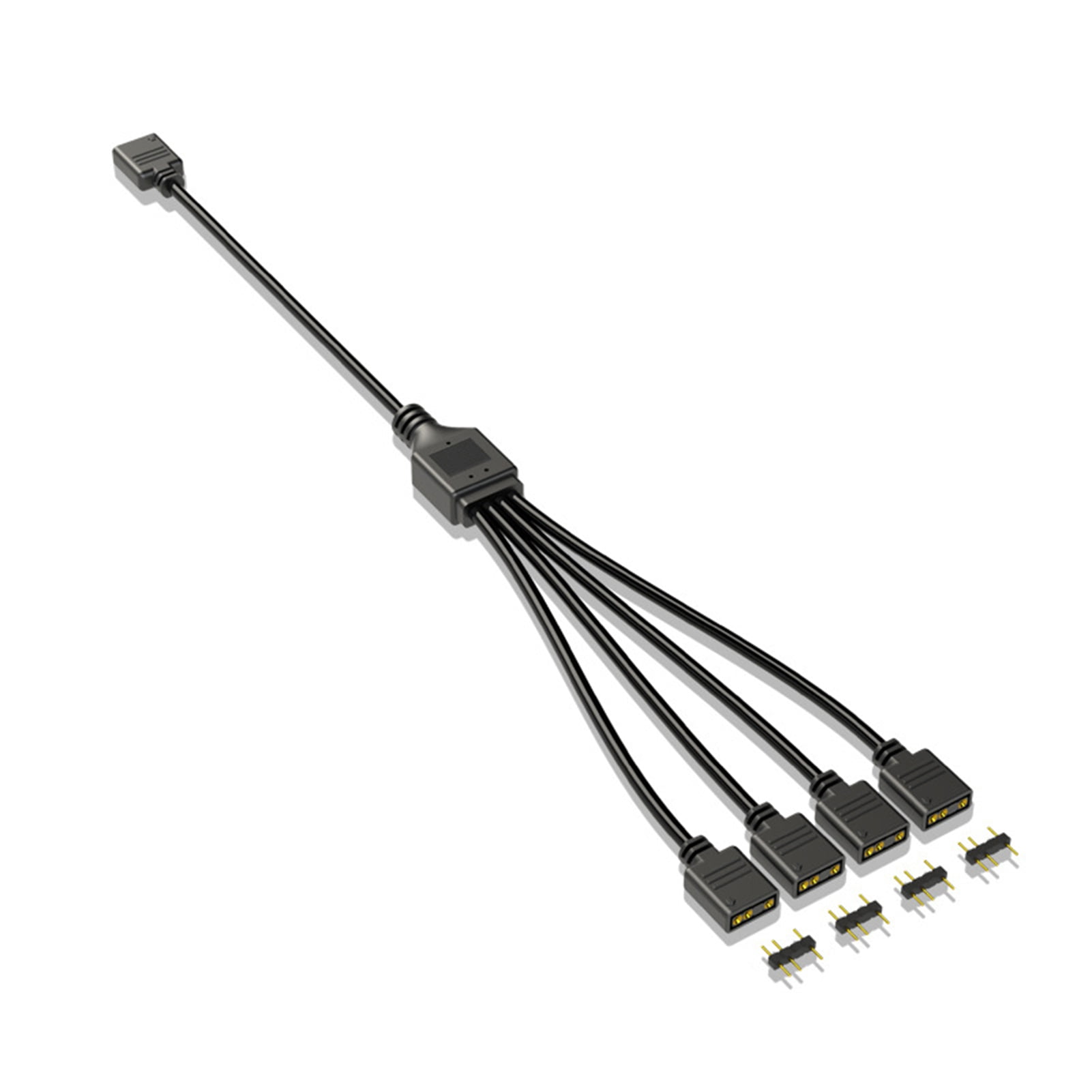 Jkung Motherboard Splitter Cable 5V 3Pin 1 to 4 4-Way Long White Black ...