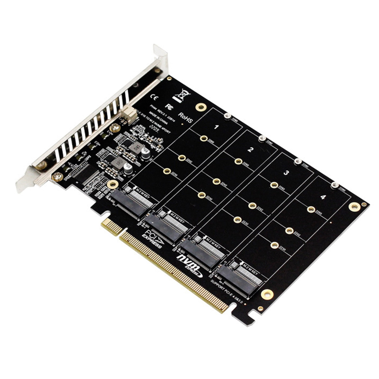 Jkung PH44 NVMe 4‑Disk Array PCIe Card M 2 NVMe to PCIe X16 Adapter ...
