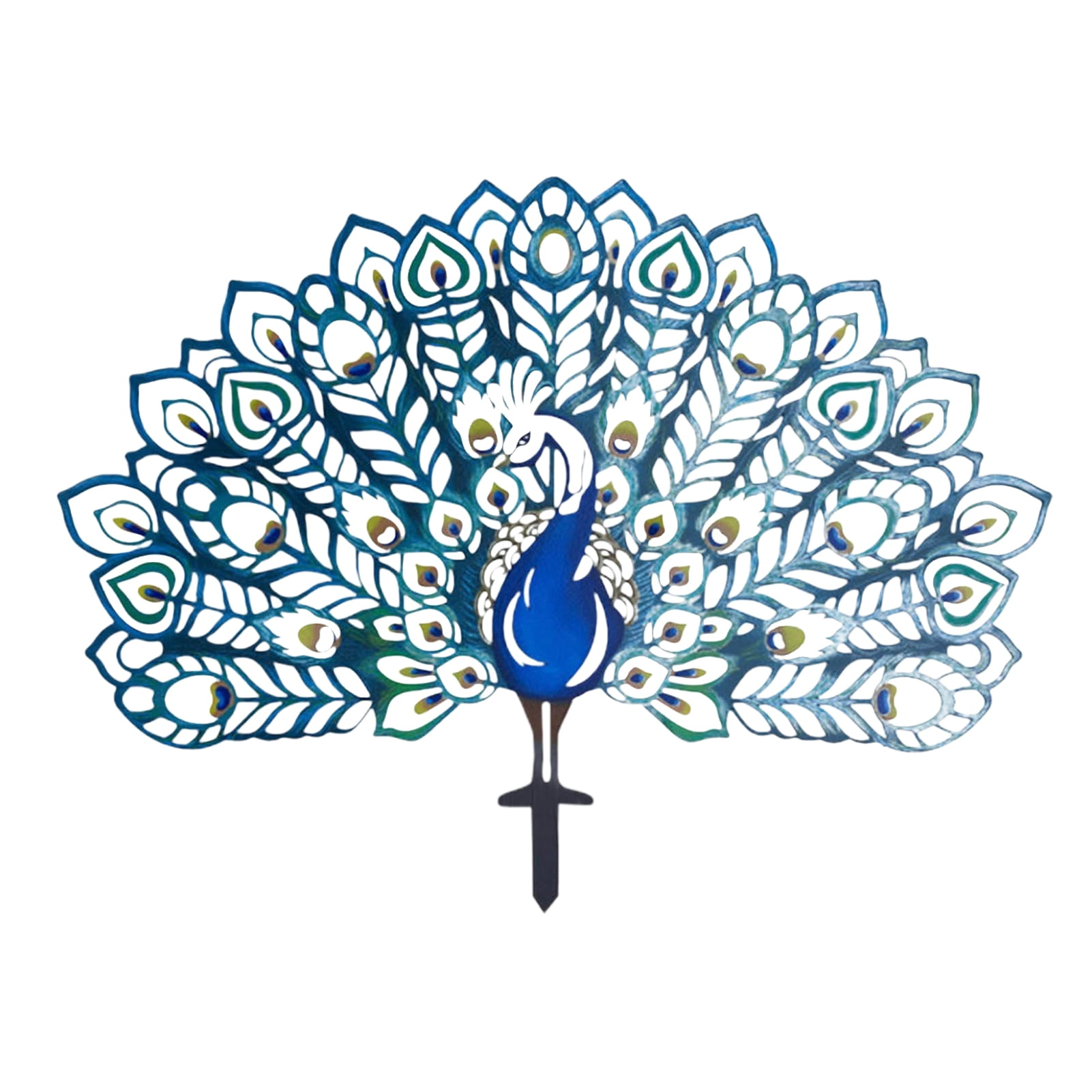 Jkung Peacock Garden Stake Easy Installation Hollow Metal Yard Art ...
