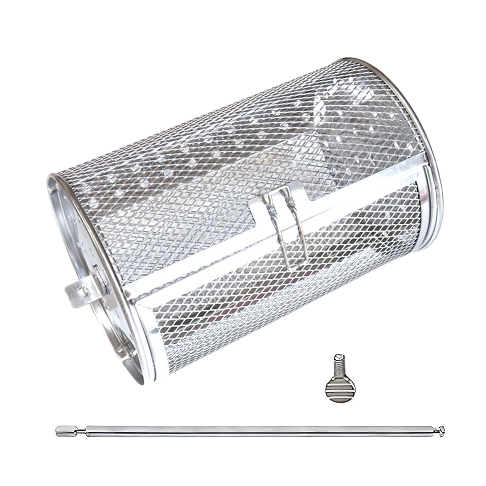 Jkung Rotating Grill Cage, Stainless Steel for Even BBQ Cooking ...
