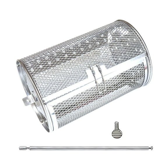 Jkung Rotating Grill Cage, Stainless Steel for Even BBQ Cooking ...