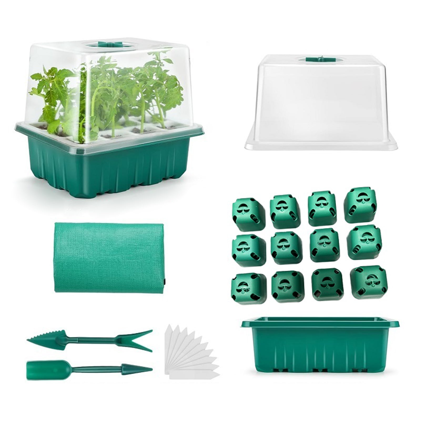 Jkung Seeds Starter Tray Box 12 Cells Nursery Pot Reusable Planter with ...