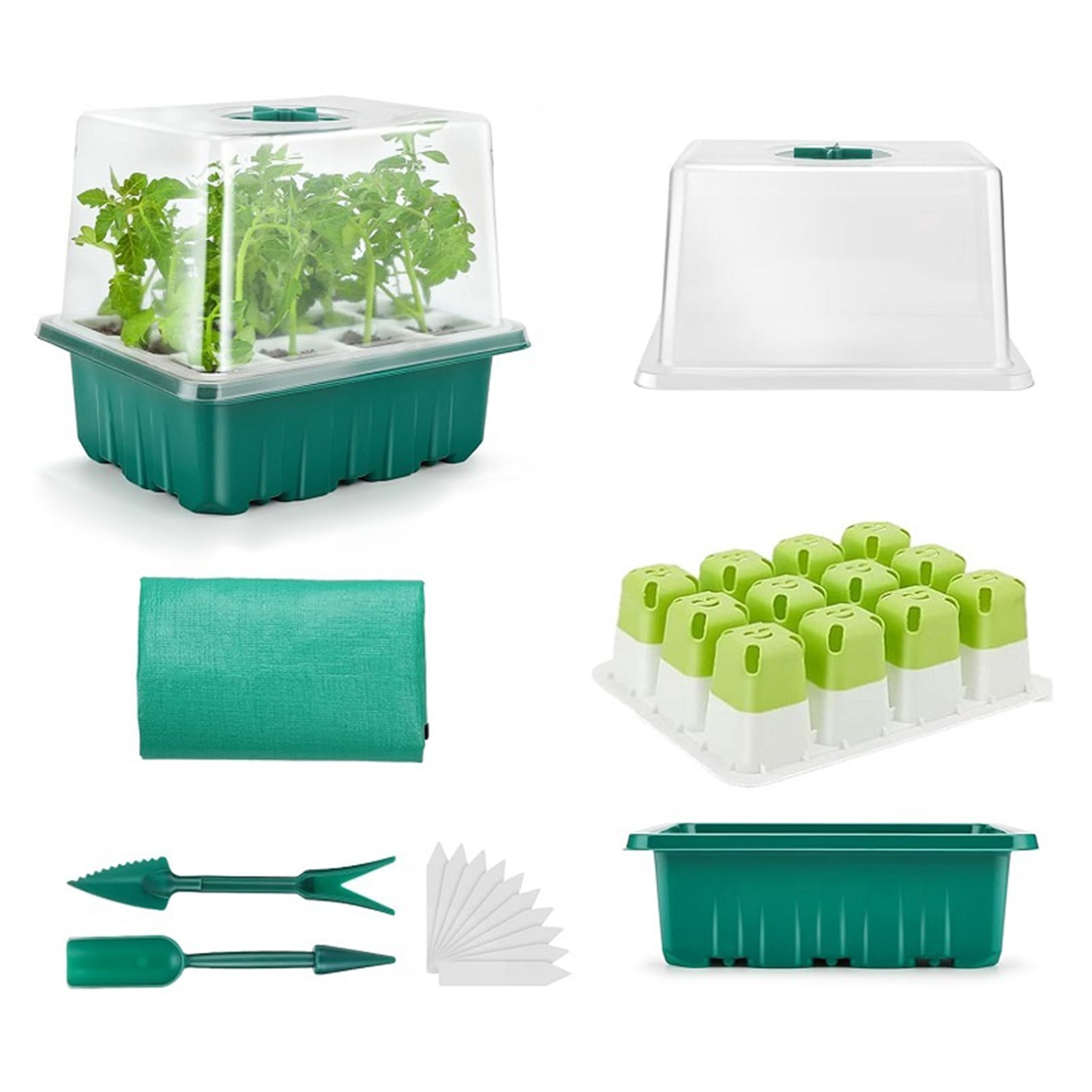 Jkung Seeds Starter Tray Box 12 Cells Nursery Pot Reusable Planter with ...