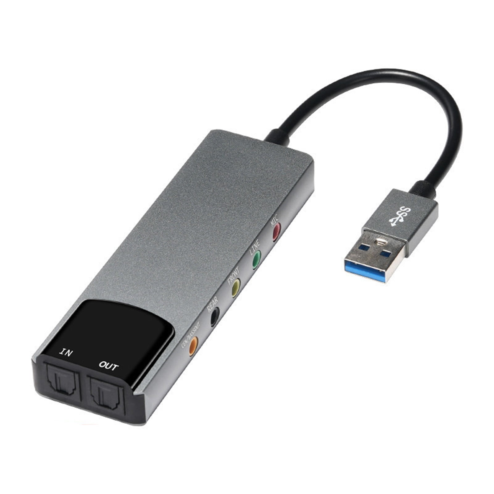 Jkung Sound Card USB Fiber Optic SPDIF Sound Card Computer External ...