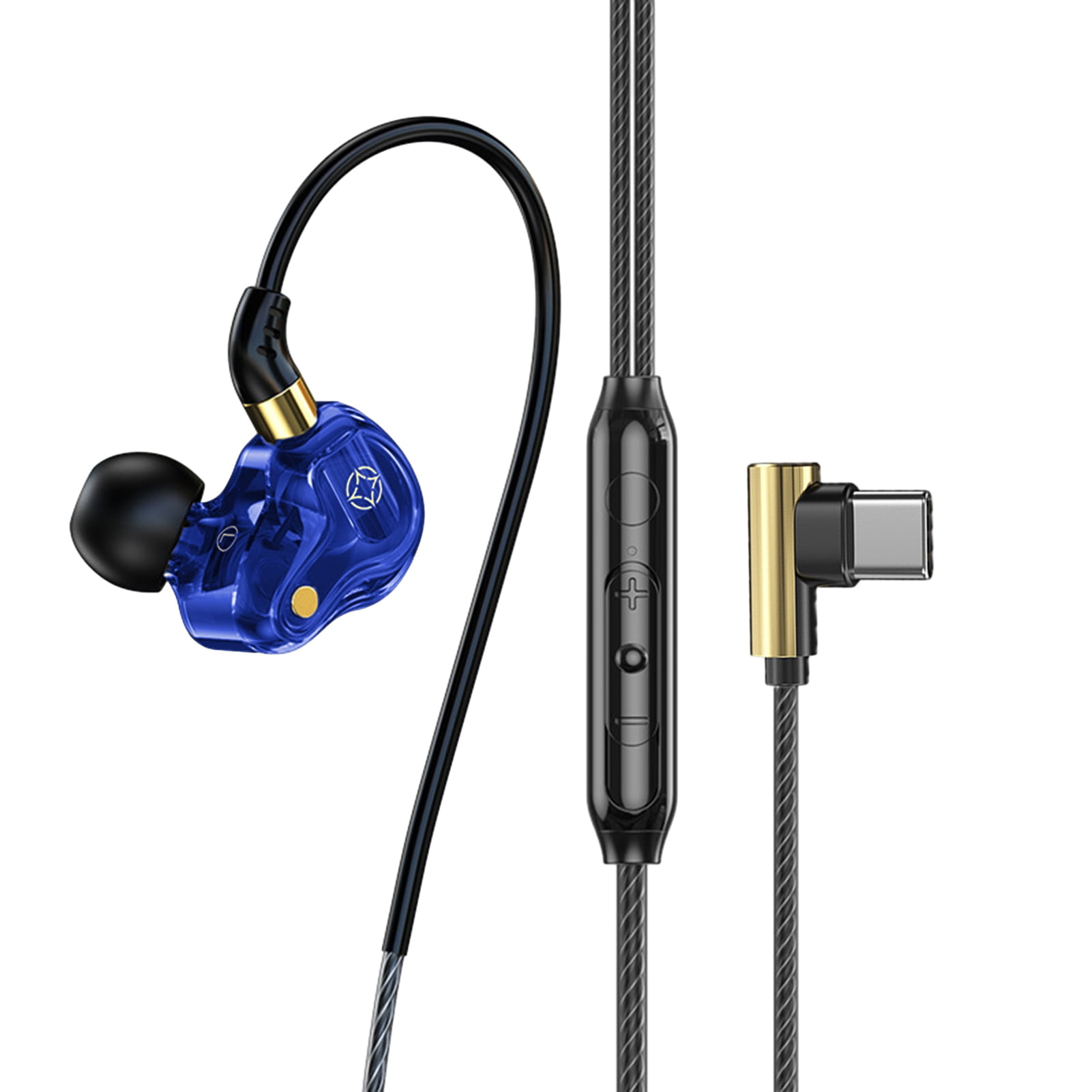 Jkung Wired Headphone Quad Core 8MM Dynamic Driver Type-C/3.5mm Plug ...